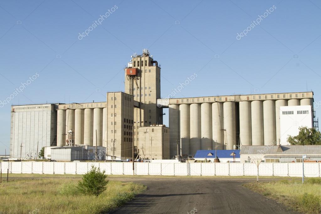 Silo for grain storage in the Russian village Stock Photo by ...