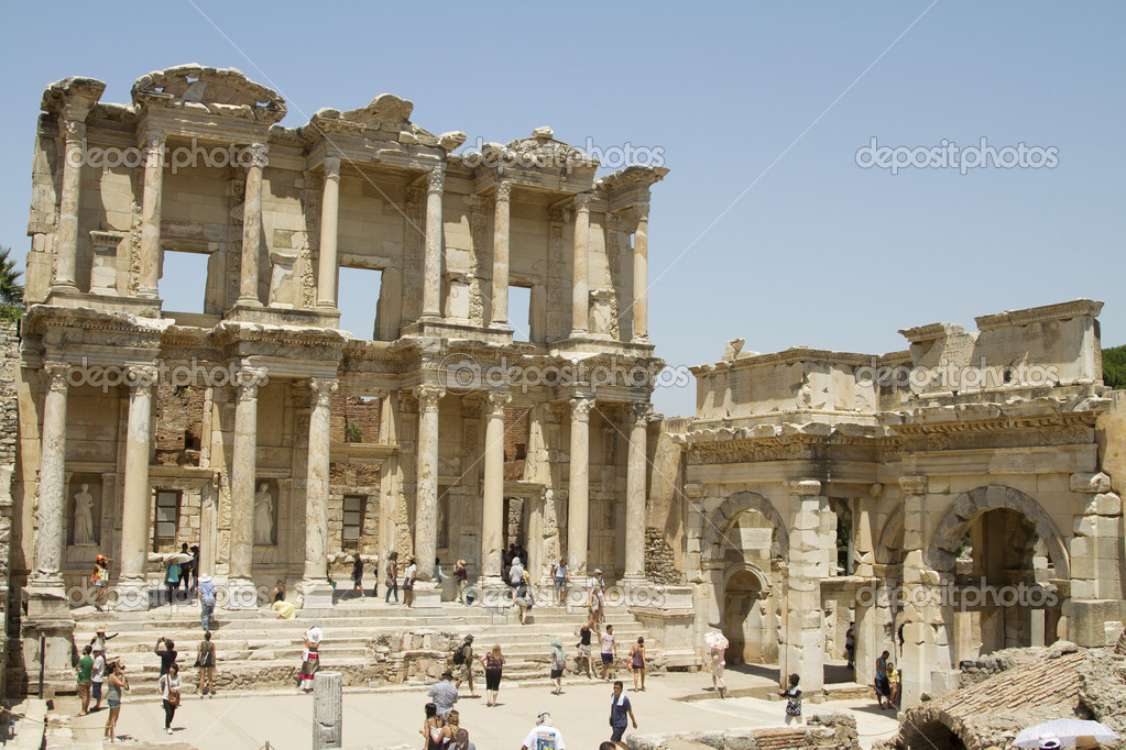 The ruins of the ancient city of Ephesus, located on the territory of ...