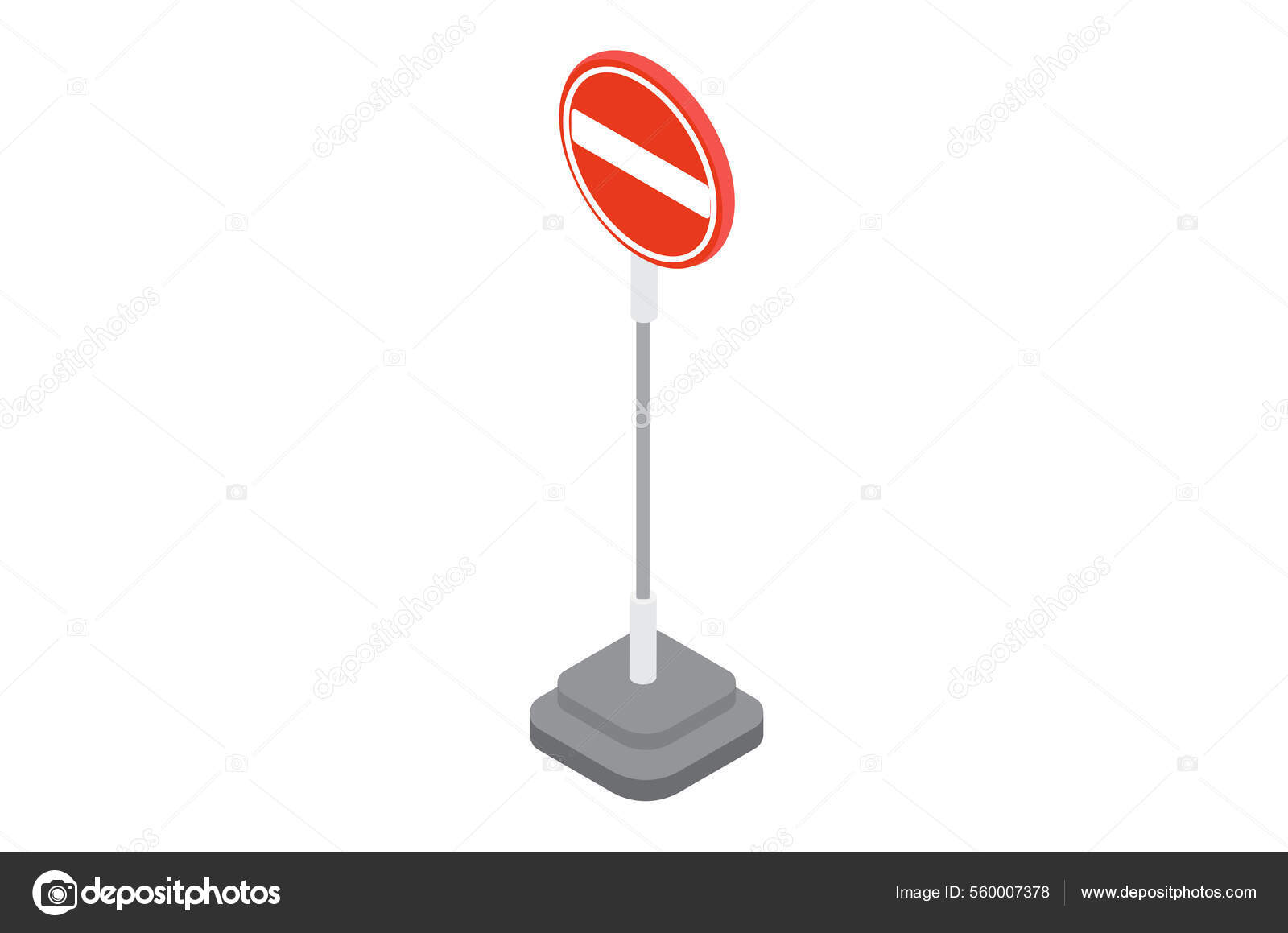 Llustration Stop Sign White Background Vector Isometric Suitable ...