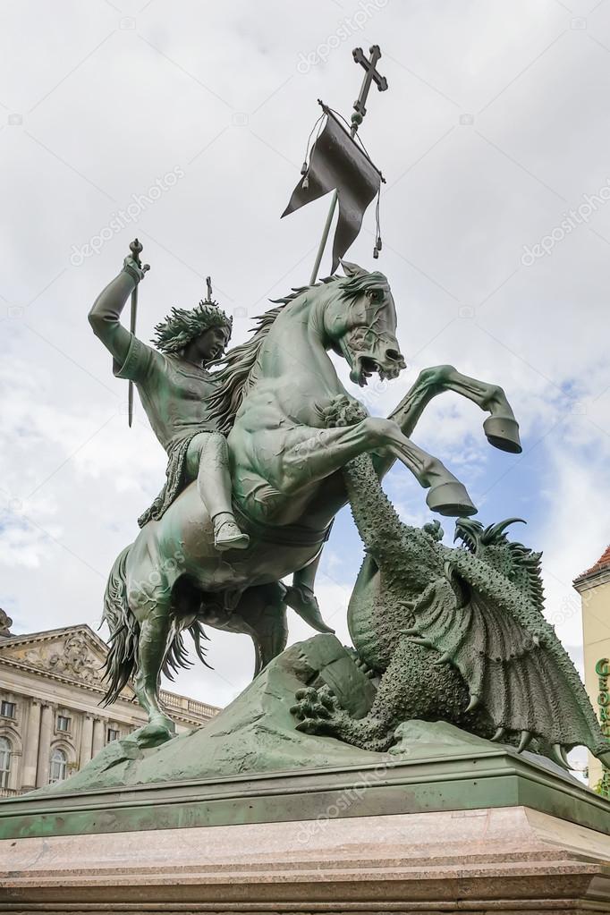 Statue of St George in Berlin — Stock Photo © borisb17 #31962837