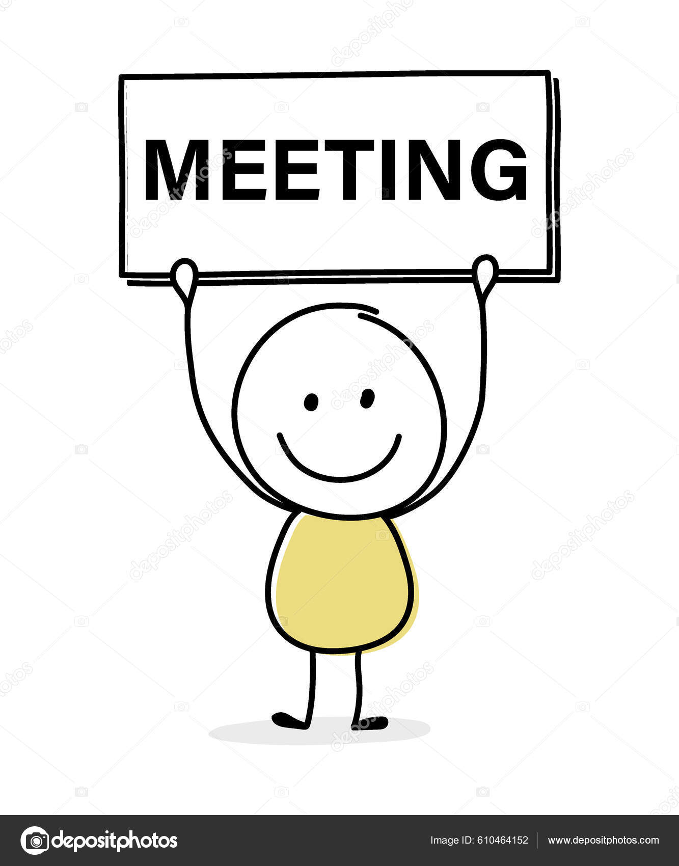 Smiley Cartoon Businessman Text Board Meeting Vector Stock Vector by ...