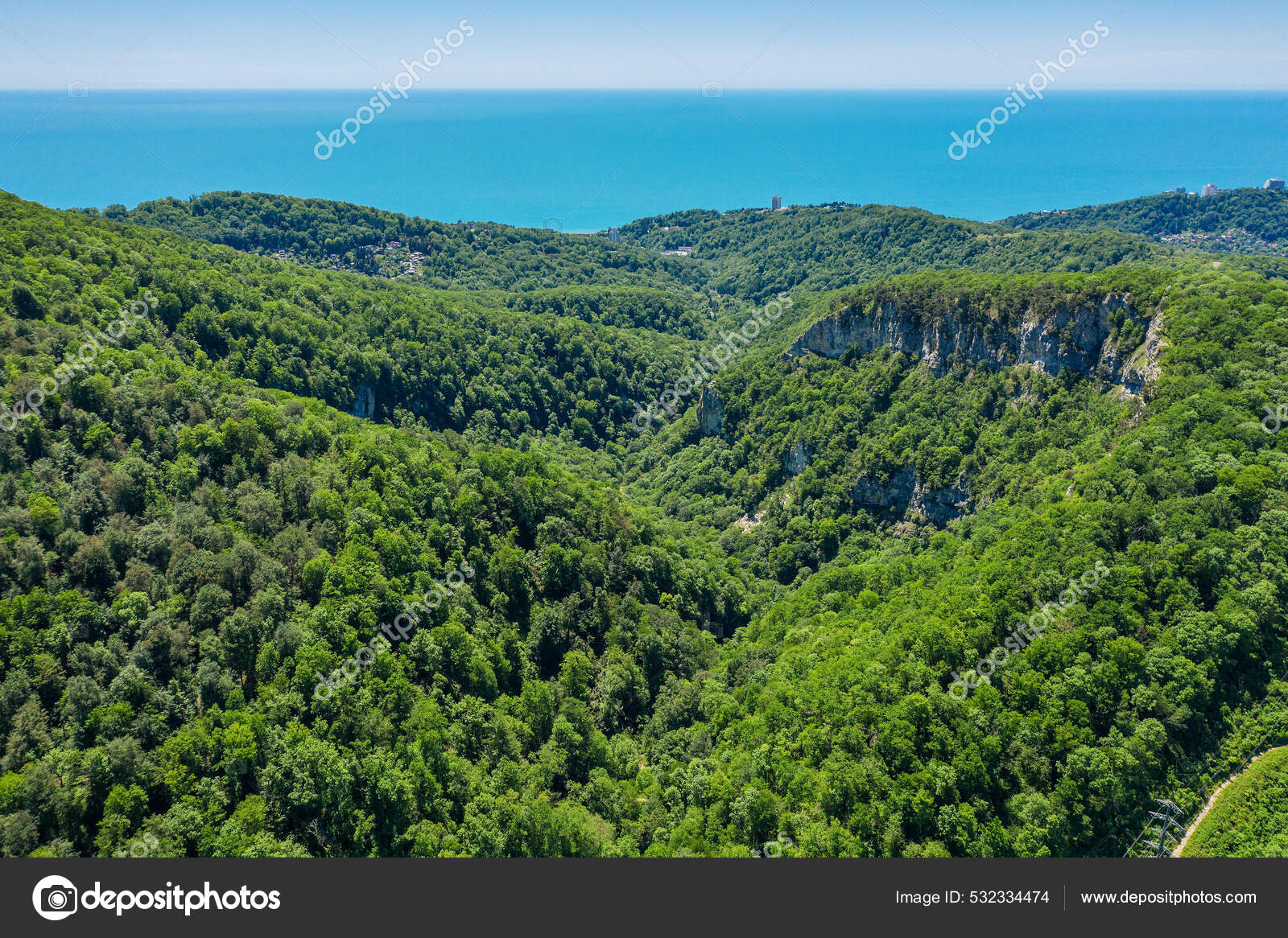 Caucasus Akhun Ridge Agur Gorge Eagle Rocks Subtropical Forest Aerial ...
