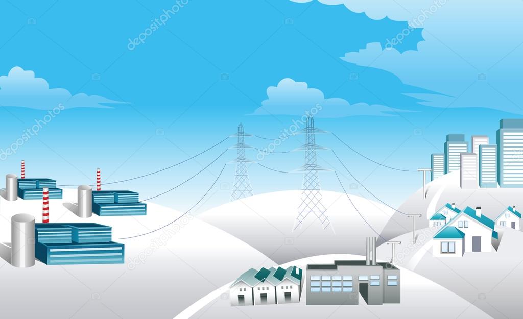 An industrial complex — Stock Vector © zzve #13411768