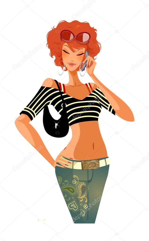Close Up Of Woman Holding Mobile Phone Stock Illustration By ©zzve