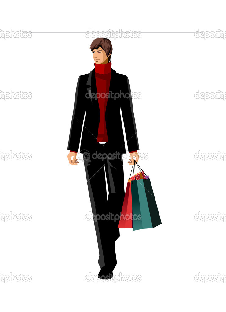 Stylish man going shopping Stock Vector Image by ©zzve #13428832