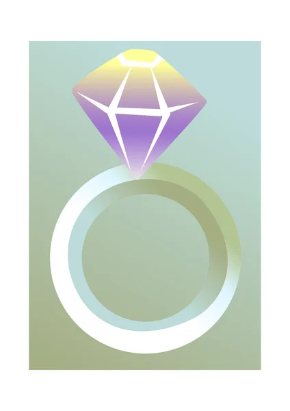 Ring with a big diamond. Stock Vector Image by ©zzve #13467772