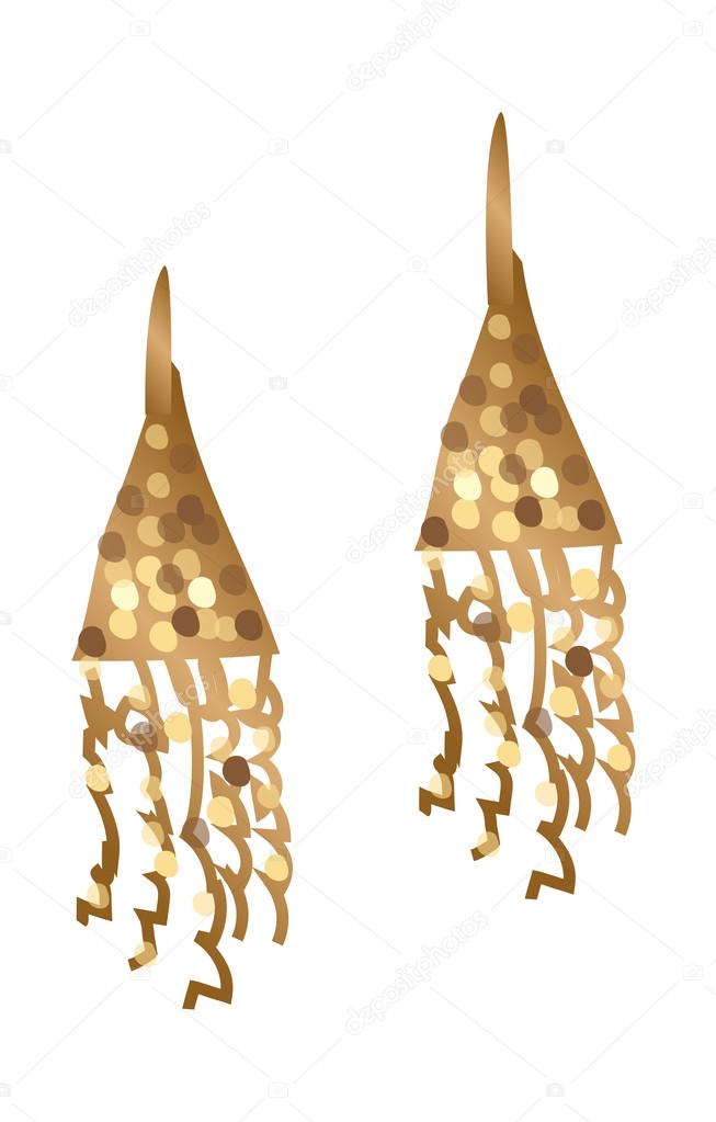 Gold earrings Stock Vector Image by ©zzve #13456504