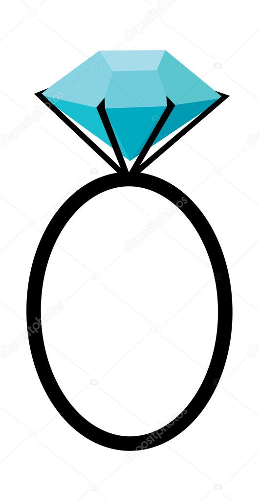 Ring with a big diamond. Stock Vector Image by ©zzve #13467772