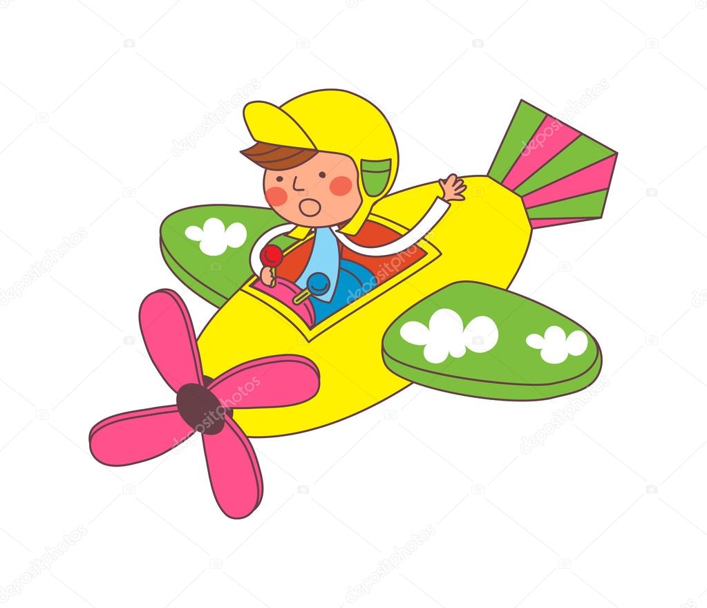 Boy flying in an airplane Stock Vector by ©zzve 45574281