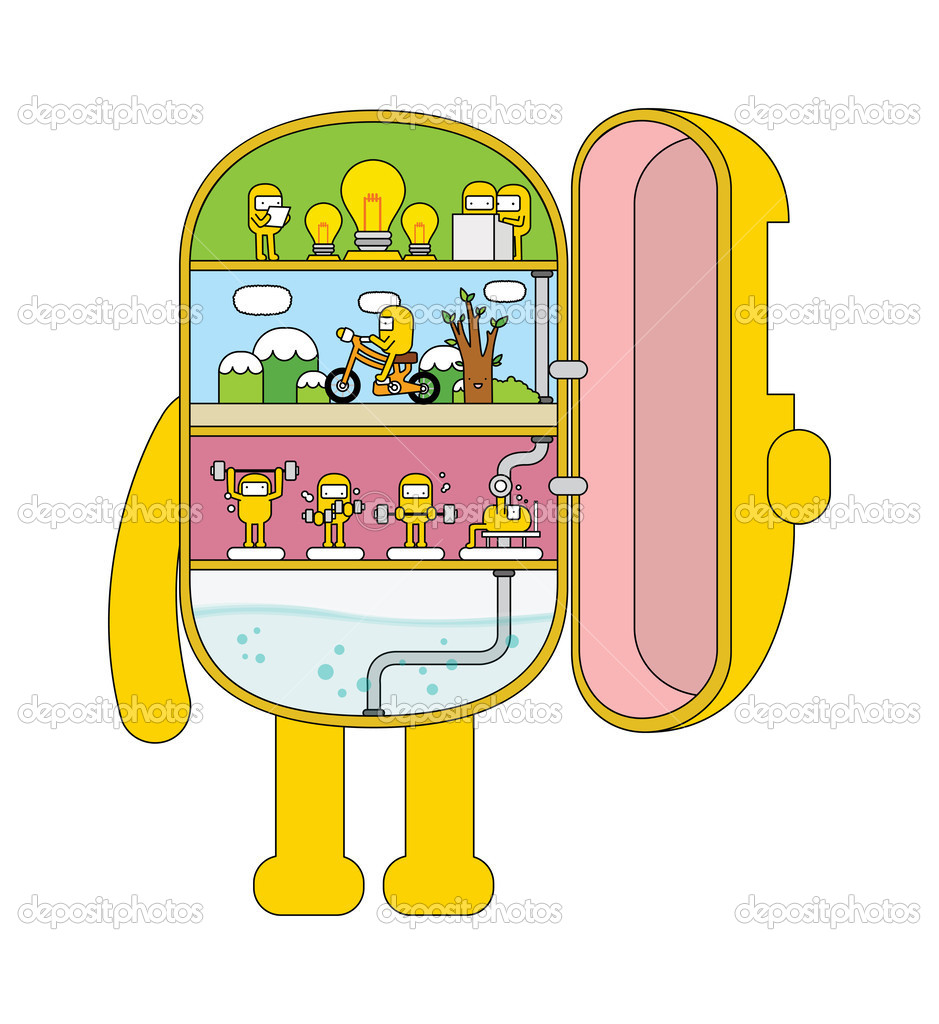 Robot inside Stock Vector by ©zzve 45576013