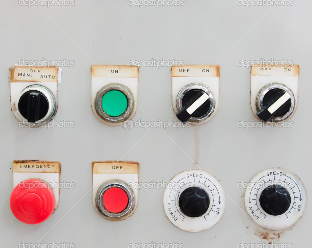 Old industrial switching button control panel Stock Photo by ©boydz1980 ...