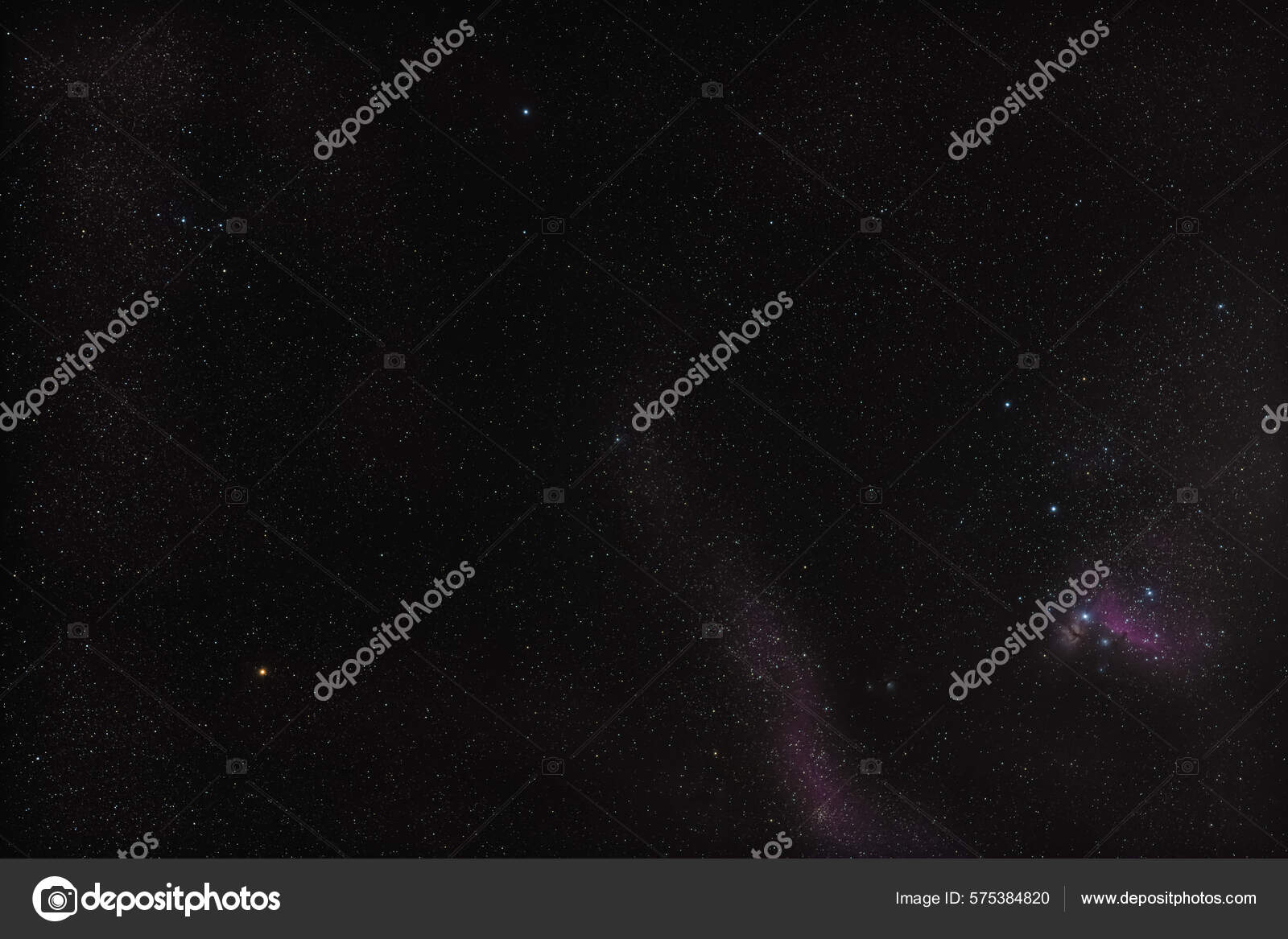 Winter Night Sky Orion Constellation Messier Nebula Right Corner Bright ...