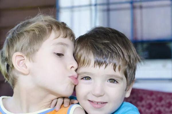 Two happy boys - brothers or friends — Stock Photo © dundanim #9663731