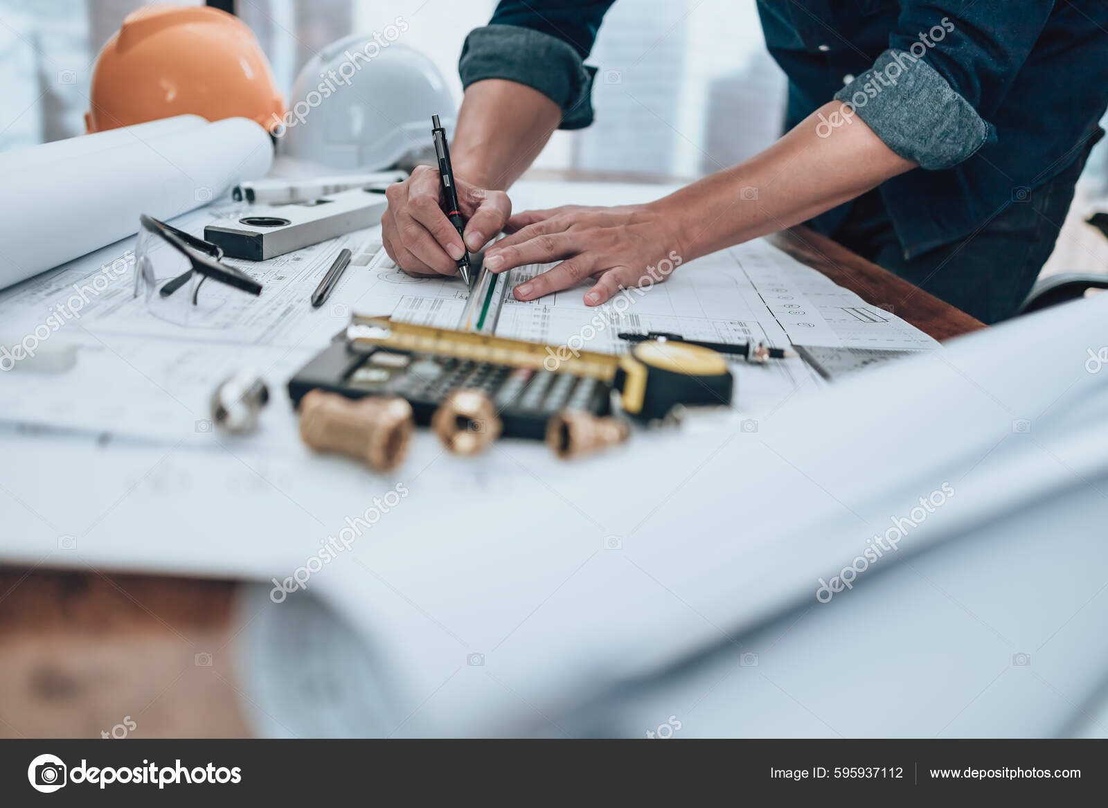 Engineering Working Drawings Inspection Writing Office Desk Calculator ...