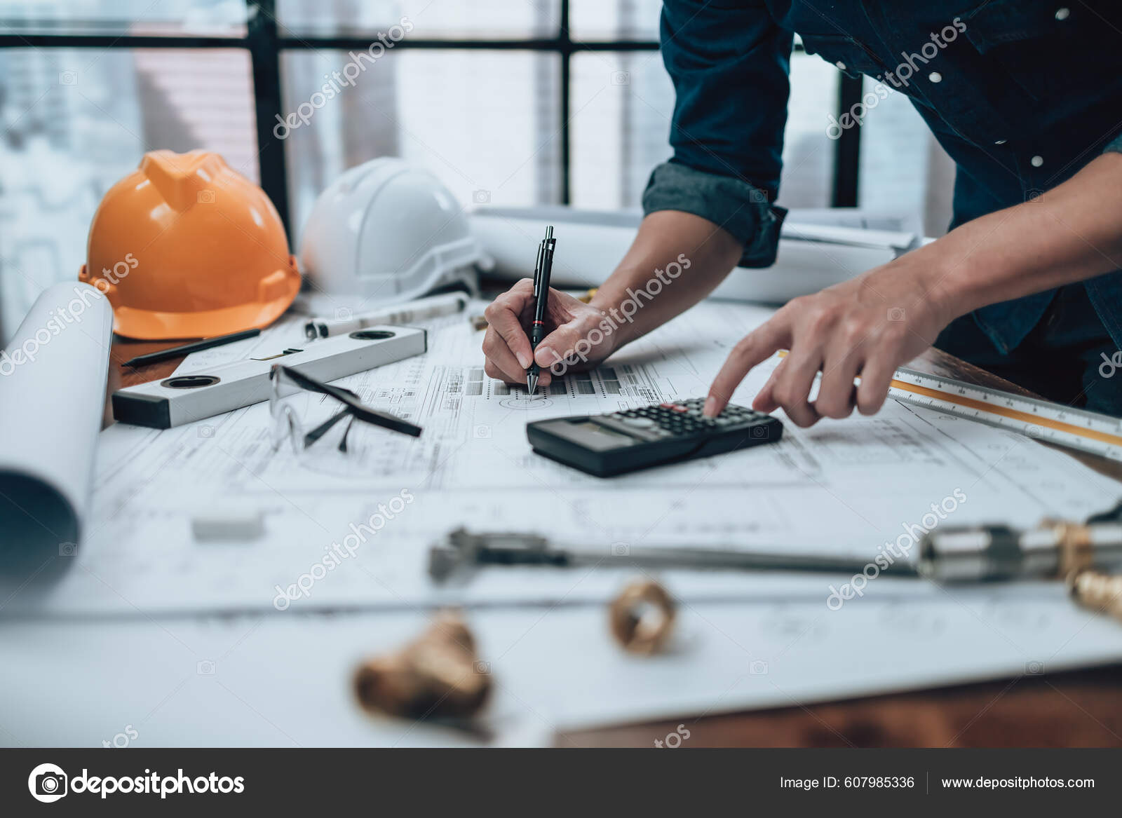 Engineering Working Drawings Inspection Writing Office Desk Calculator ...