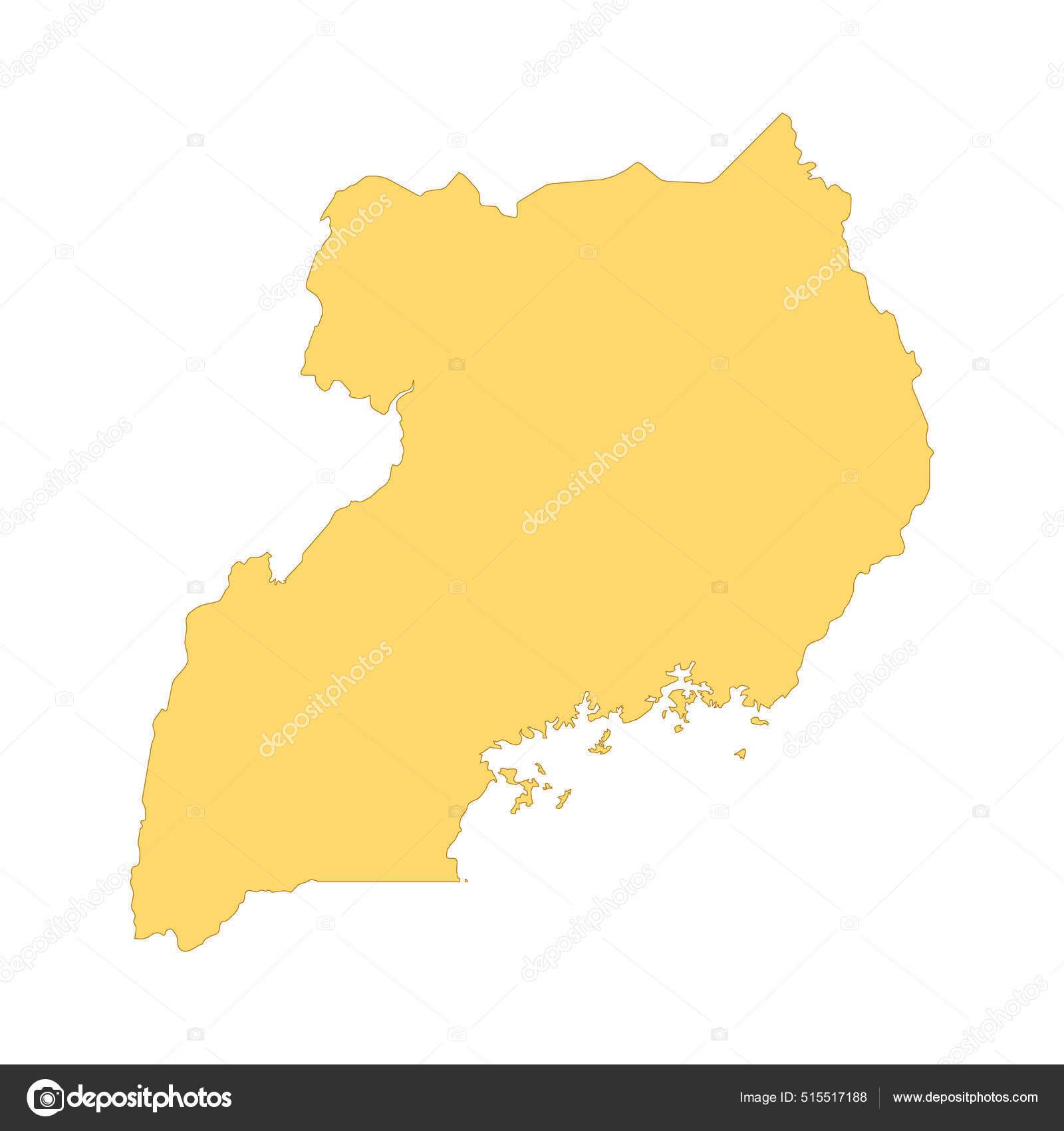 Uganda Map Color Line Element Border Country Stock Vector Image by ...