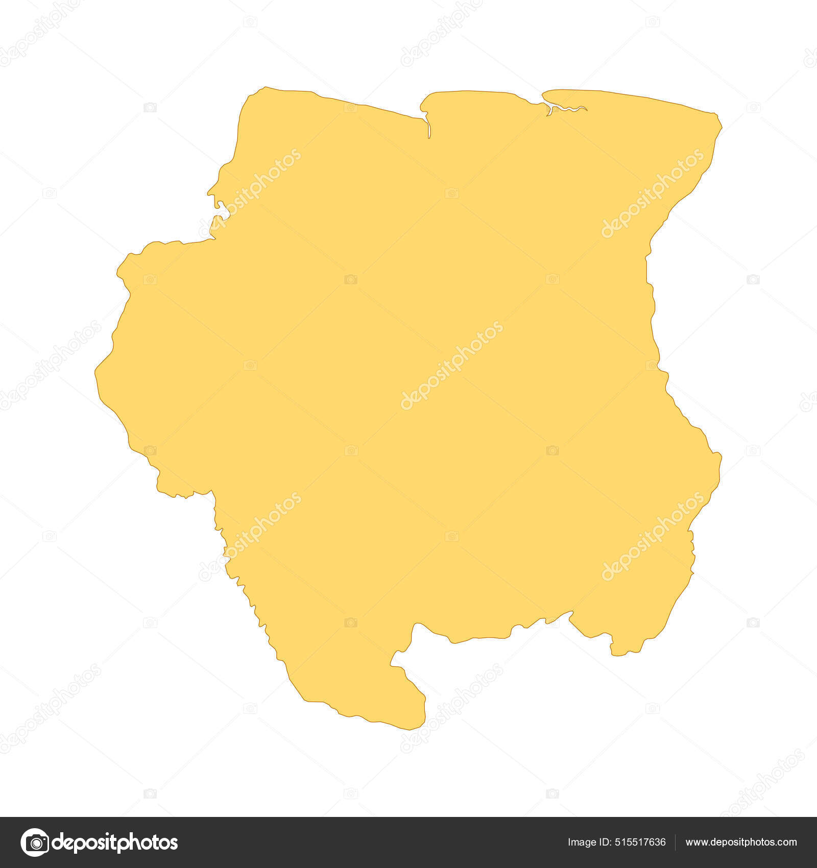 Suriname Map Color Line Element Border Country Stock Vector Image by ...