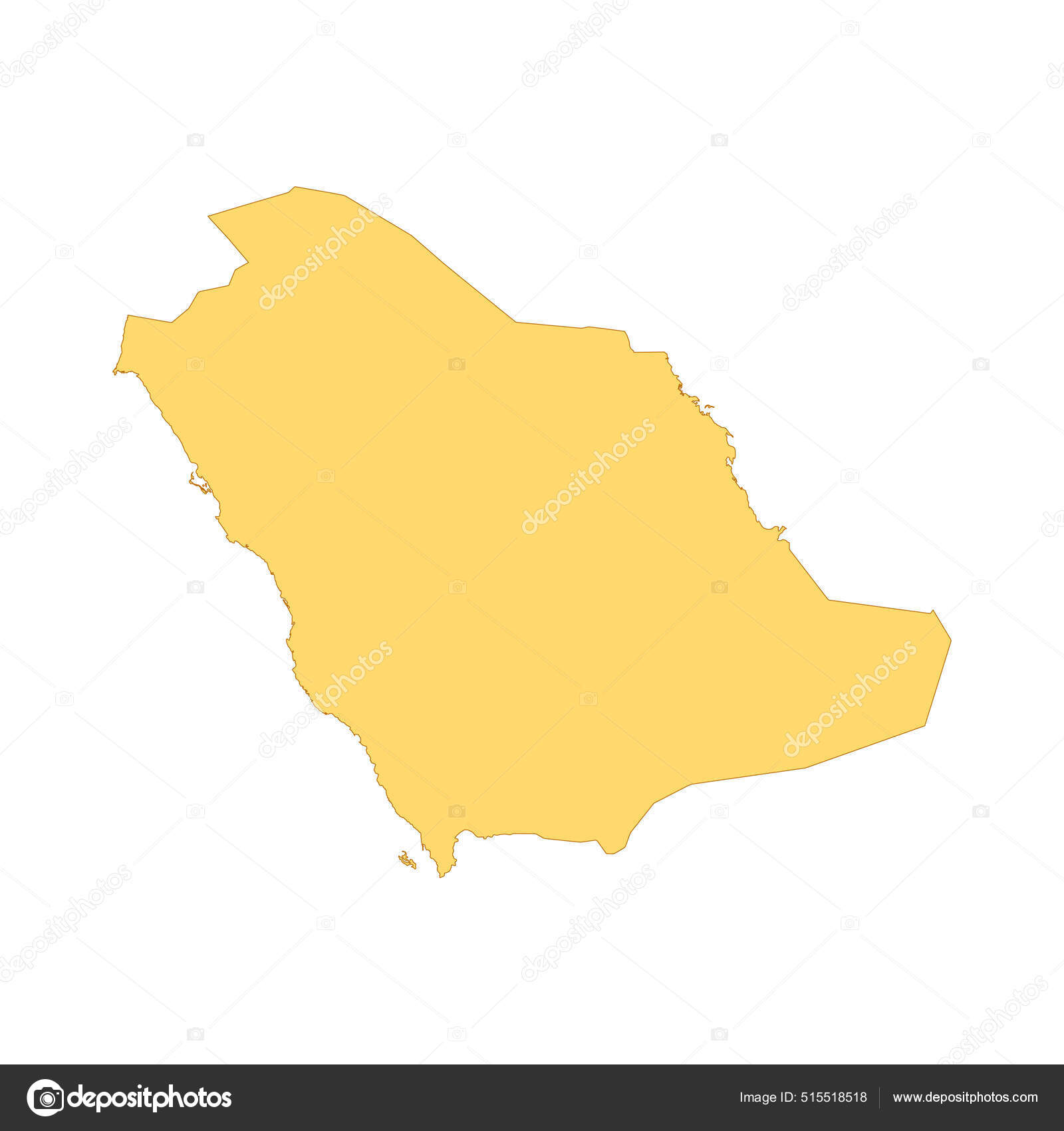 Saudi Arabia Map Color Line Element Border Country Stock Vector Image ...