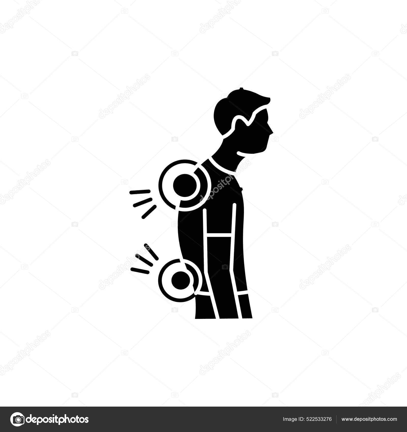 Back Posture Problems Olor Line Icon Computer Induced Medical Problem ...