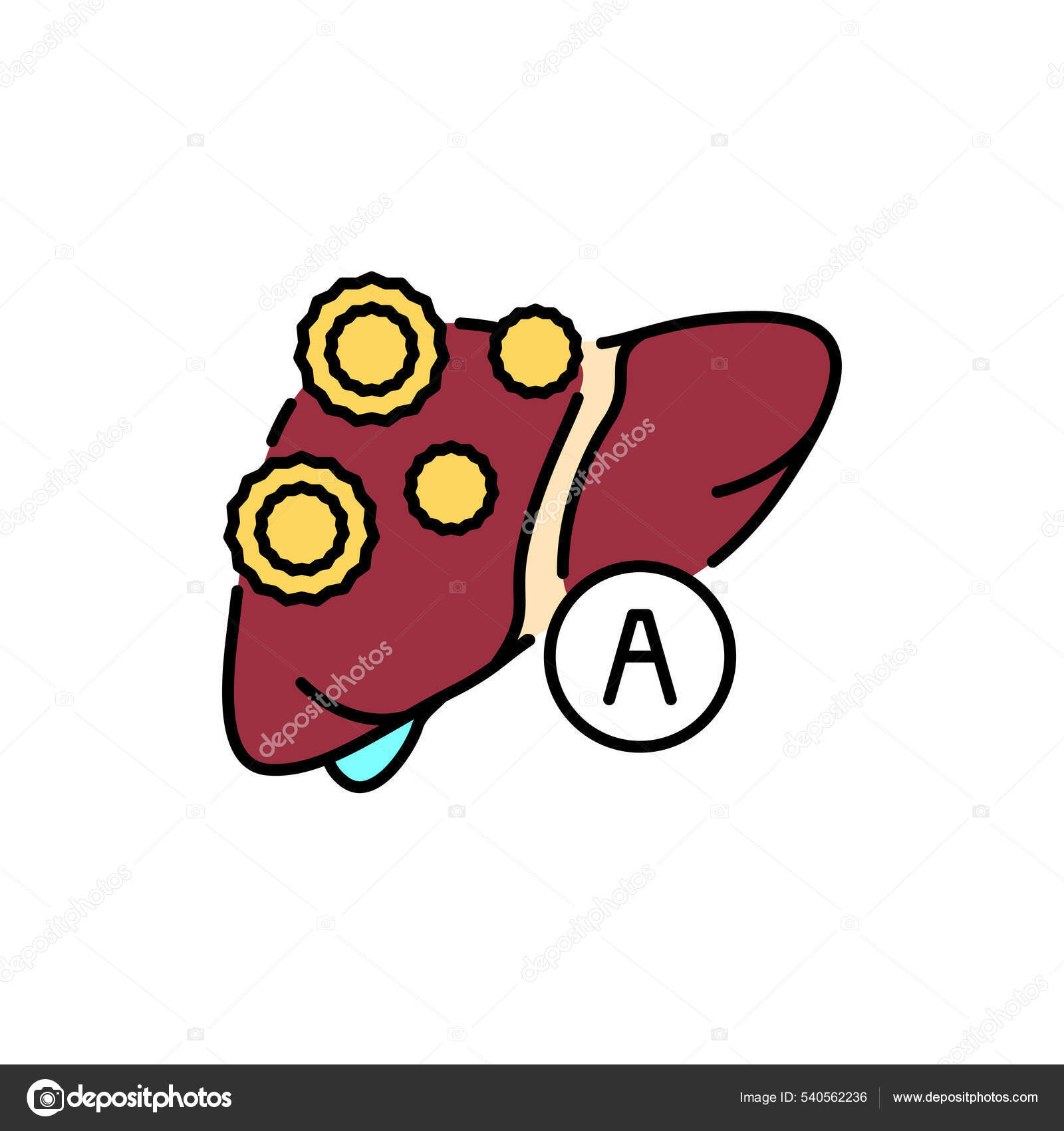 Hepatitis a color line icon. Human diseases. Stock Vector Image by ...