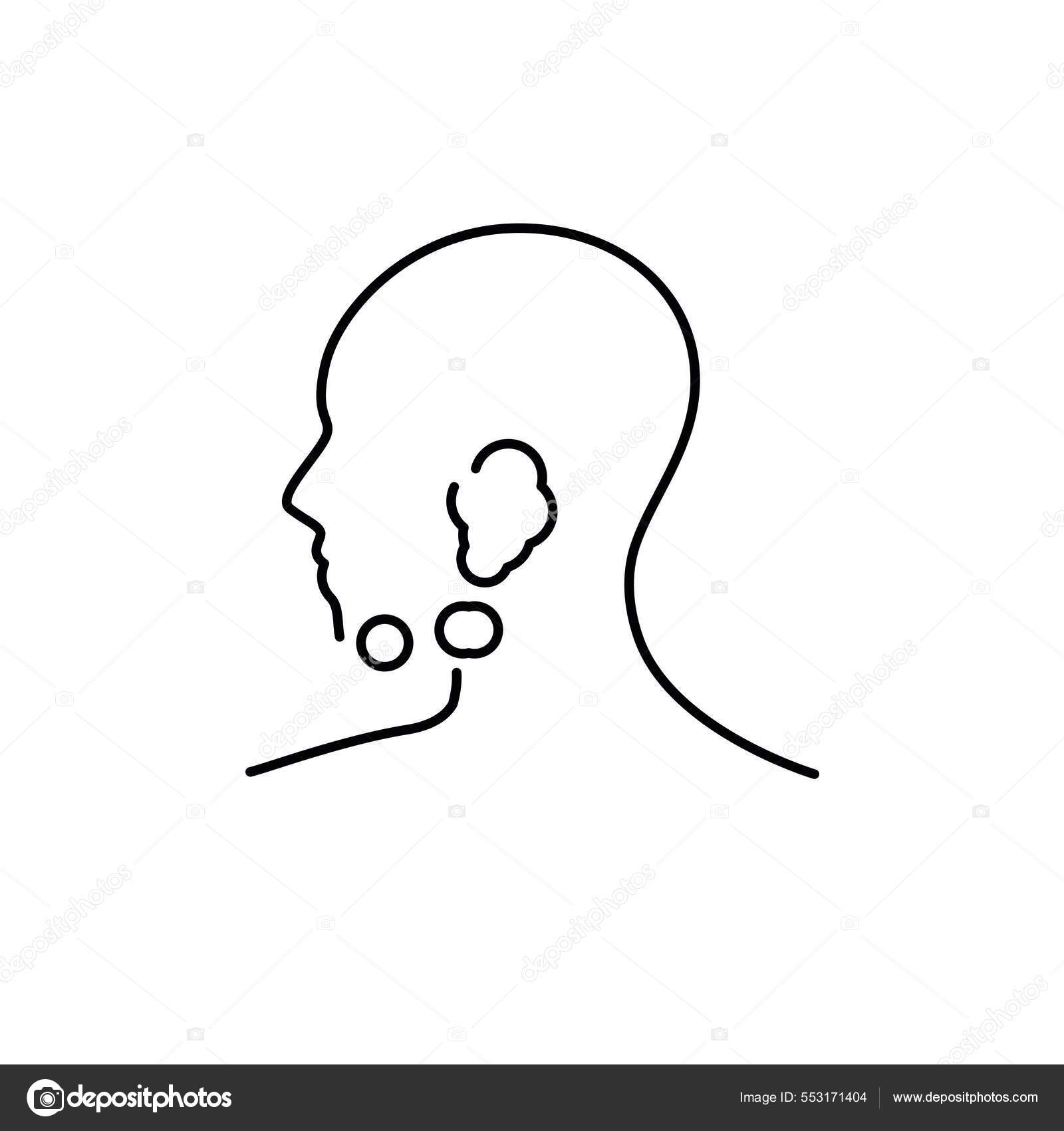 Inflamación Del Icono Línea Color Los Ganglios Linfáticos ...