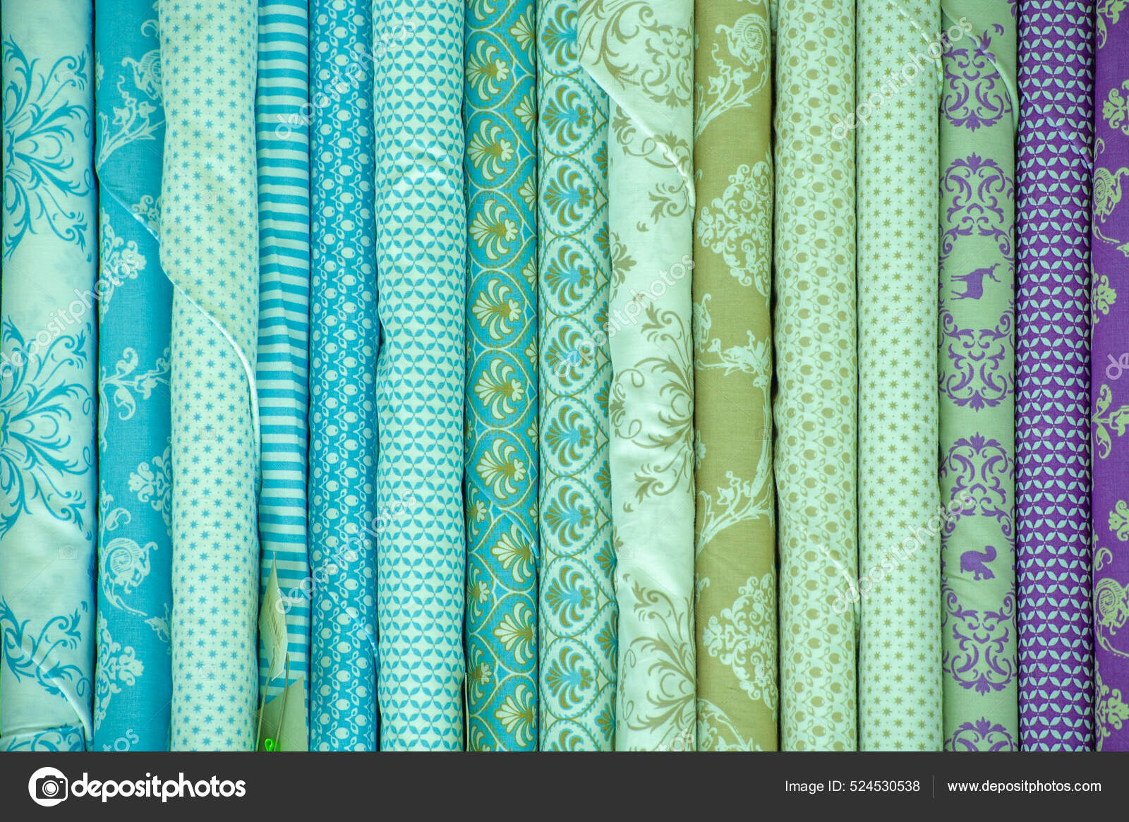 Collection Fabrics Store Counter View Rolls Fabric Different Colors ...