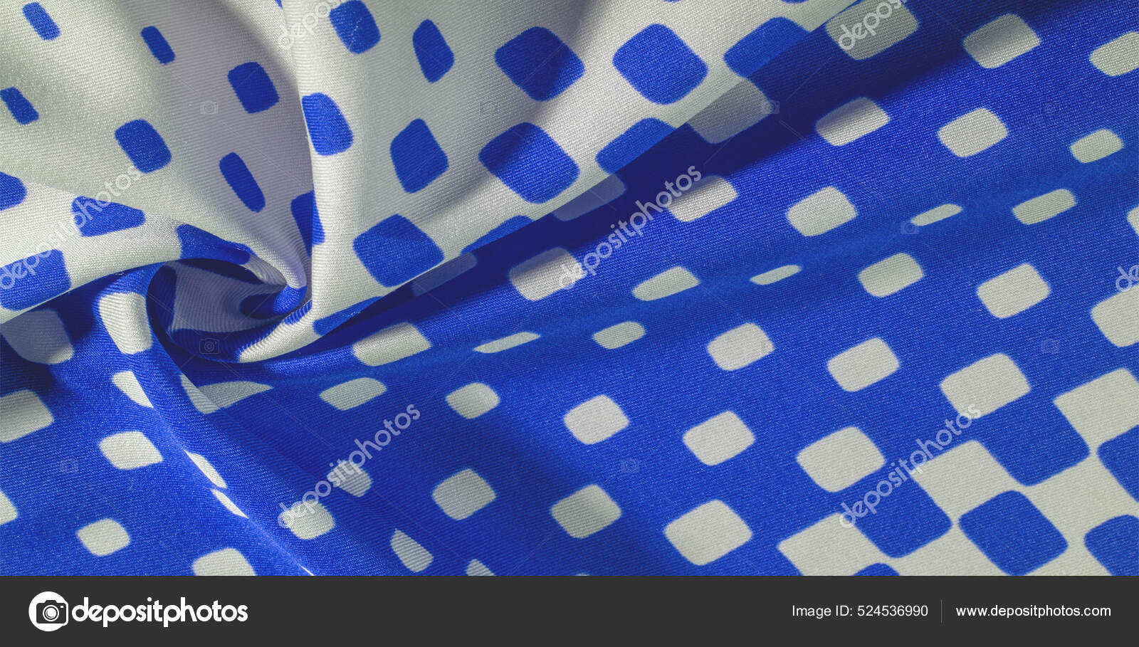 Silk Fabric Pattern Blue Squares White Background Texture Background ...