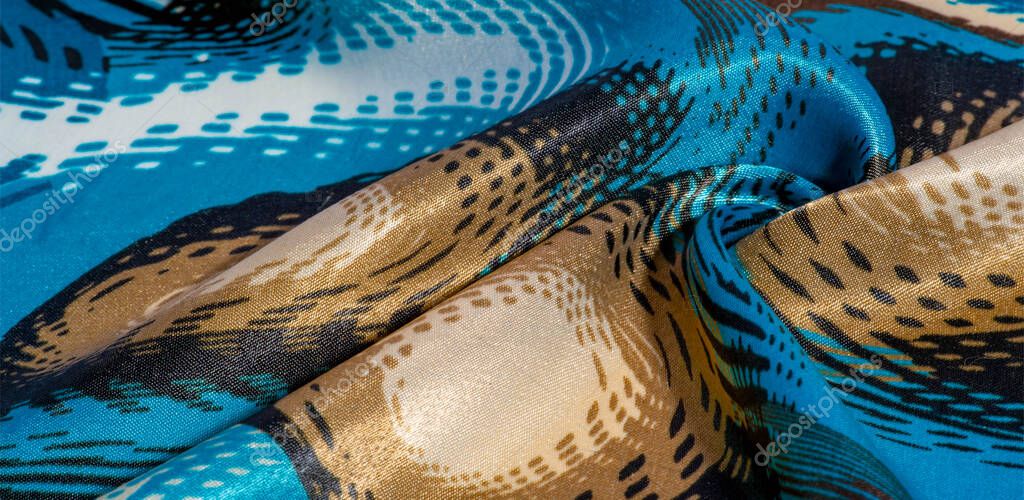 tela de seda. Colores: azul, negro, morado, beige. textura, panorama de ...