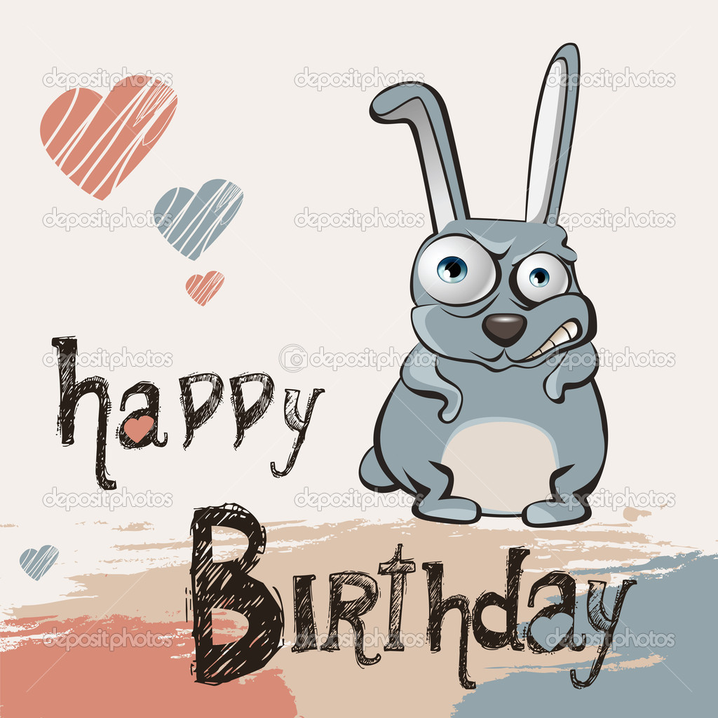 Happy Birthday cheerful rabbit Stock Vector Image by ©novkota1 #16367359