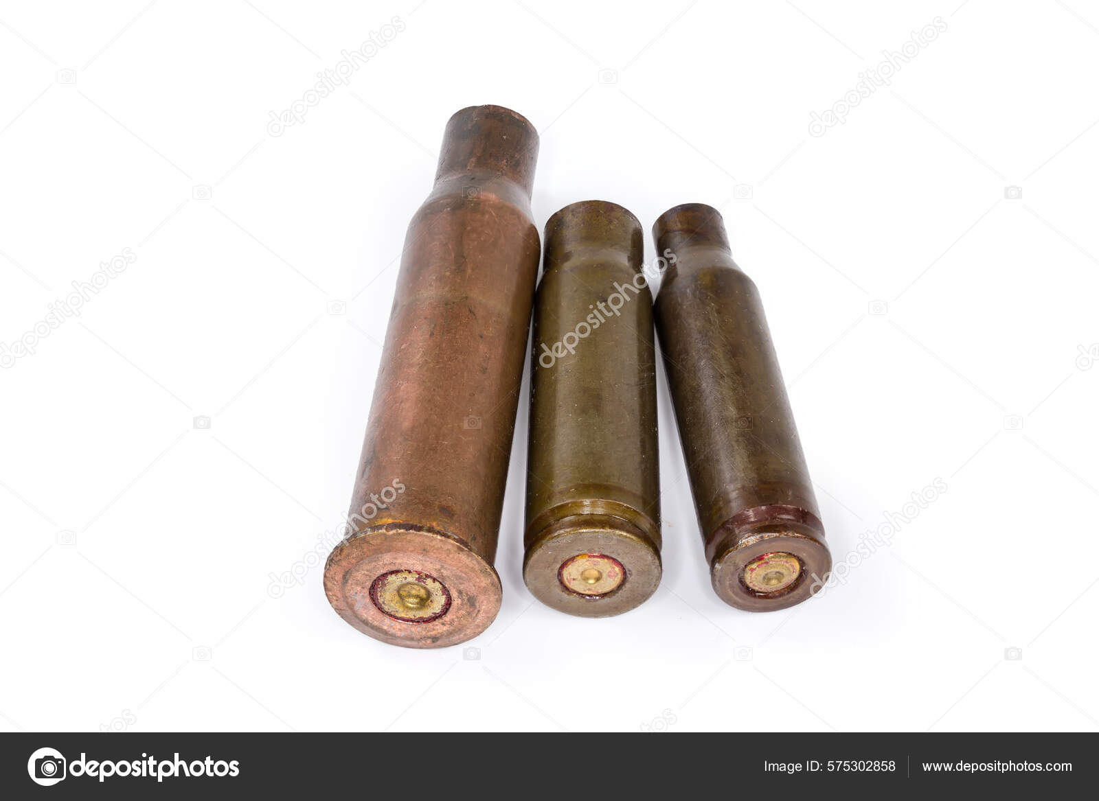 Spent Cartridges Assault Rifles Submachine Guns Different Caliber White ...