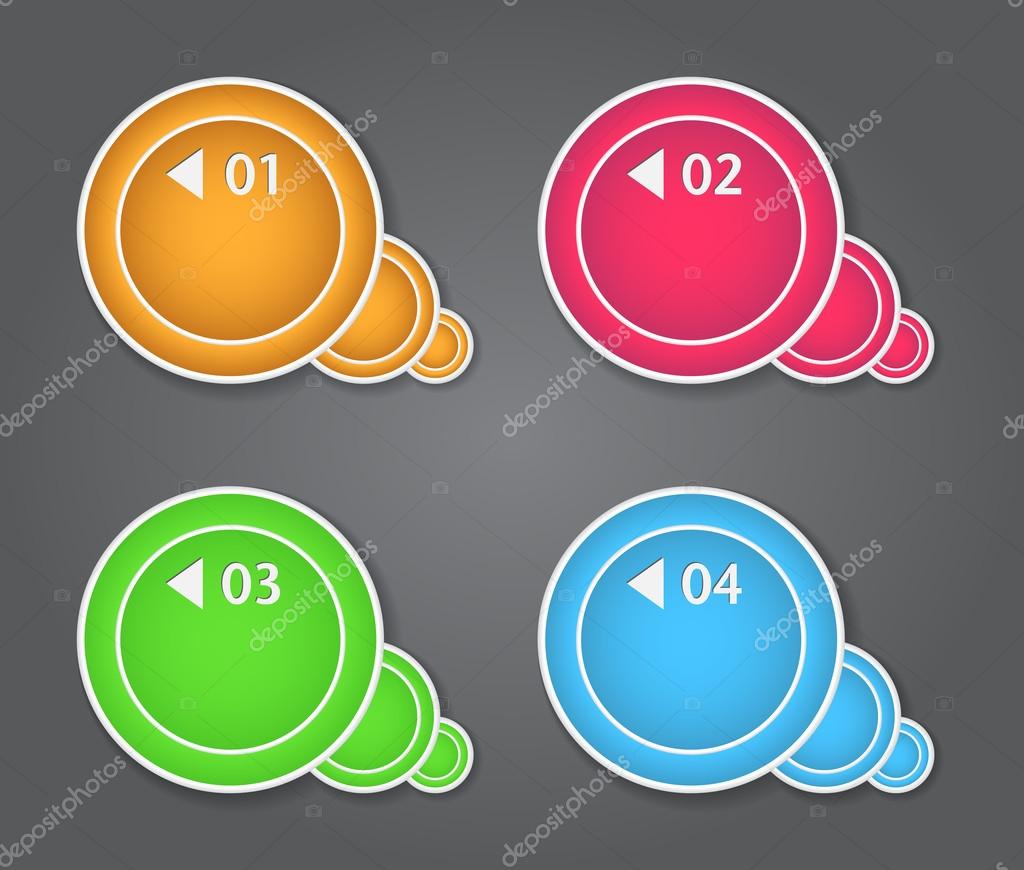 Set of bubbles, stickers, labels, tags. Numbered speech bubbles. Stock ...