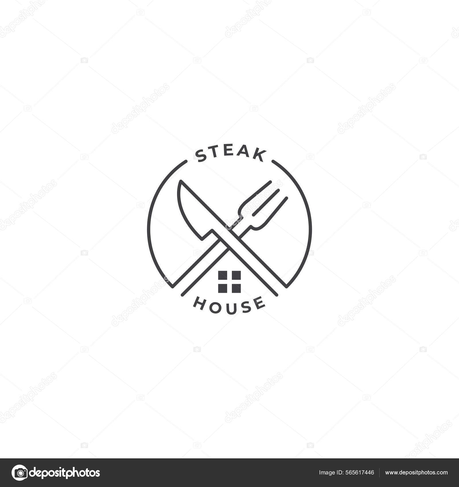 Vettoriale stockSteak House Ristorante Modello Icona Logo Vettoriale di ...