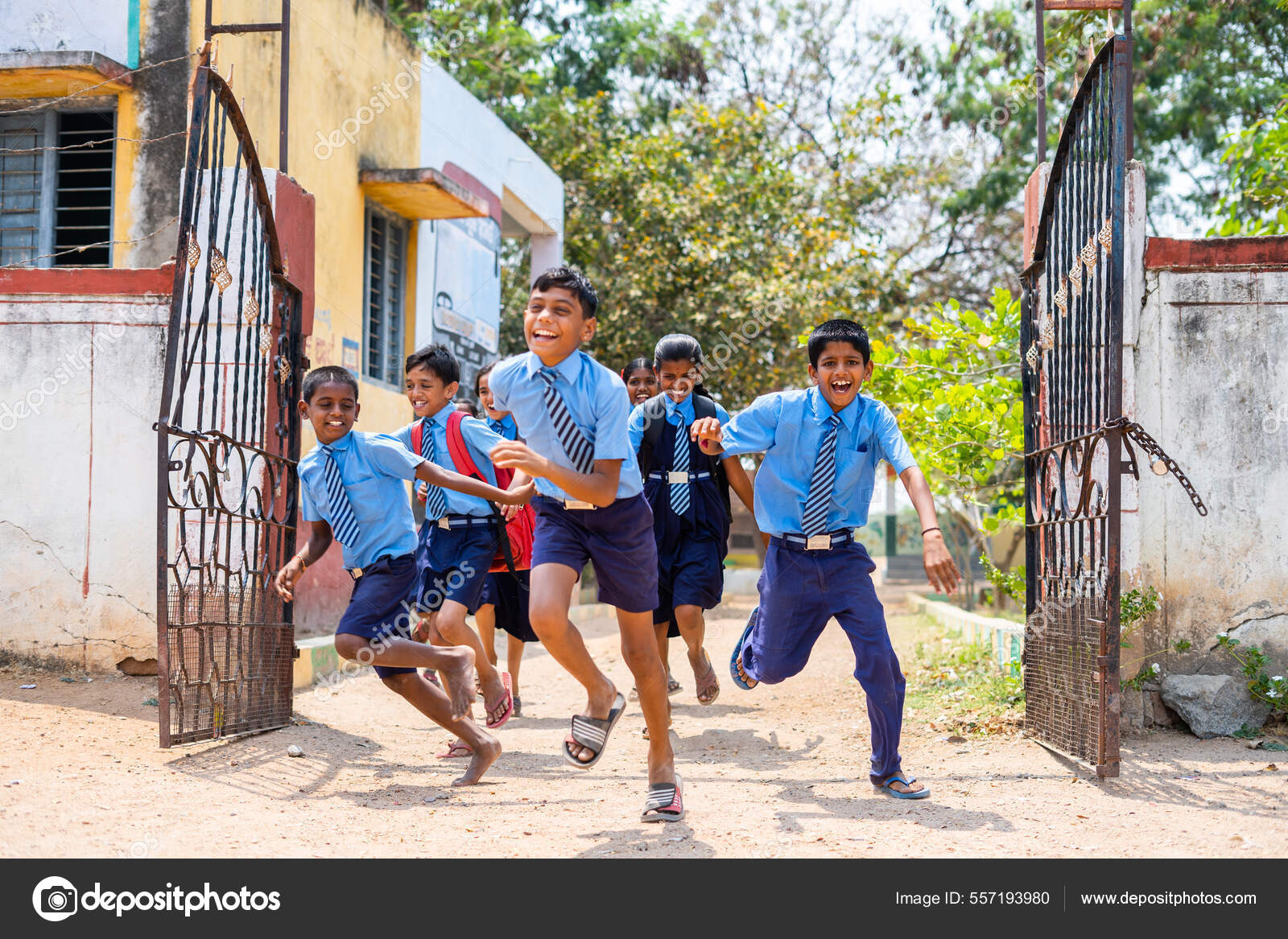 Children Running In School