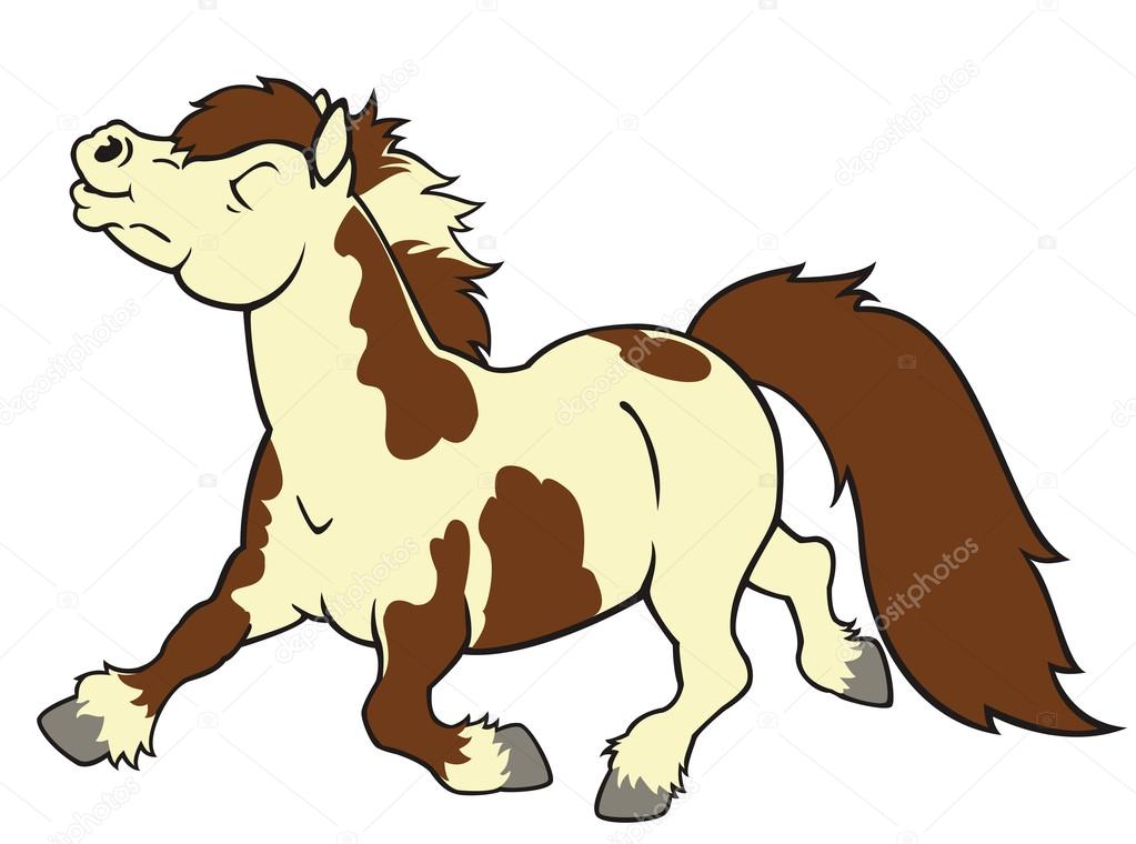 Cartoon happy pony — Stock Vector © insima #17138421