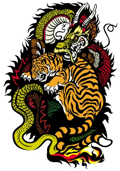 Tiger dragon Vector Art Stock Images | Depositphotos