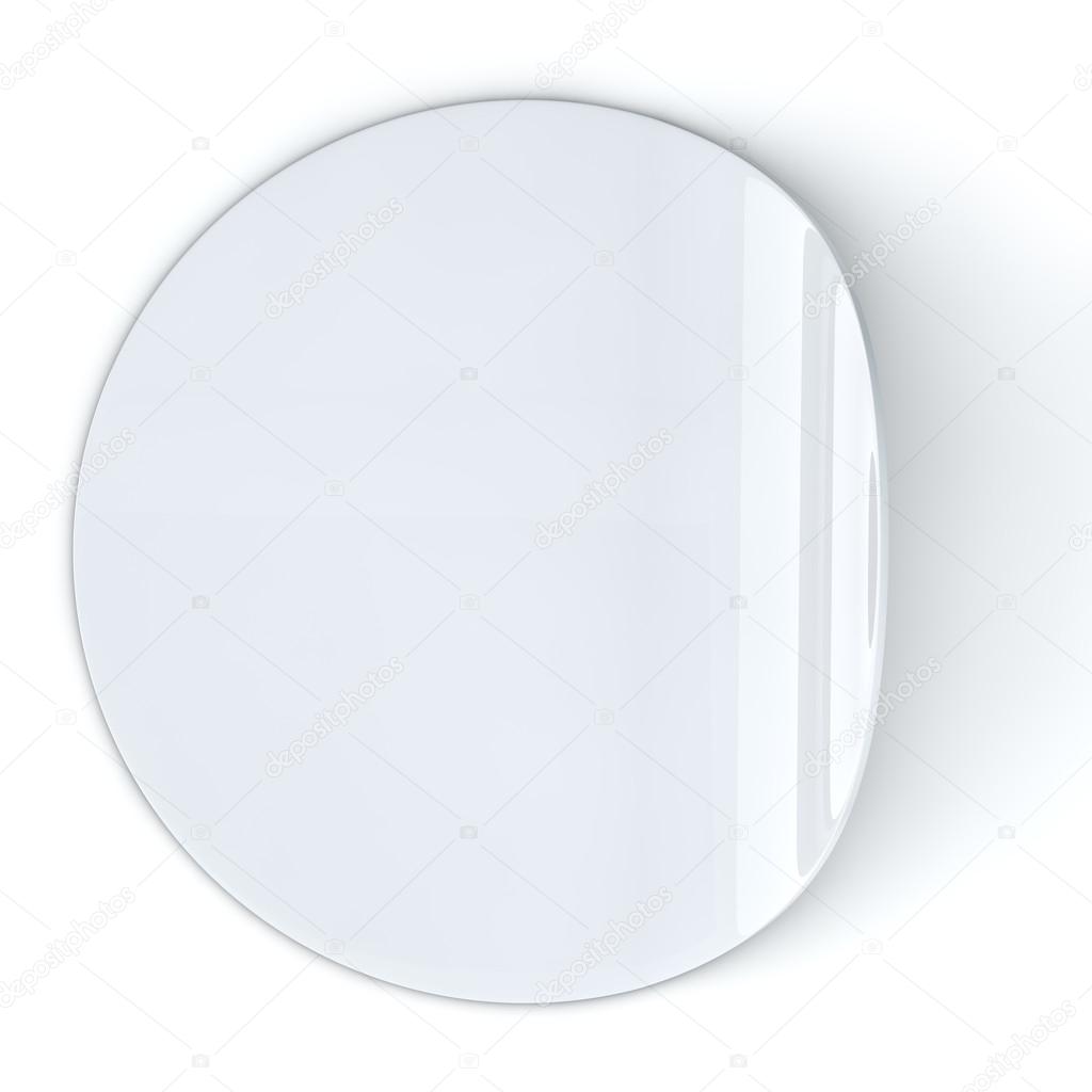 Blank white round sticker with curled edge. — Stock Photo © lenapix ...