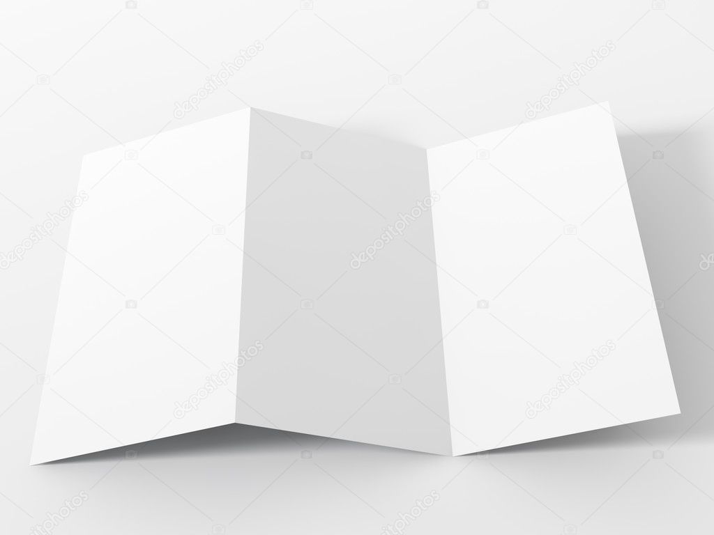 Blank white folding paper flyer. Stock Photo by ©lenapix 24990749