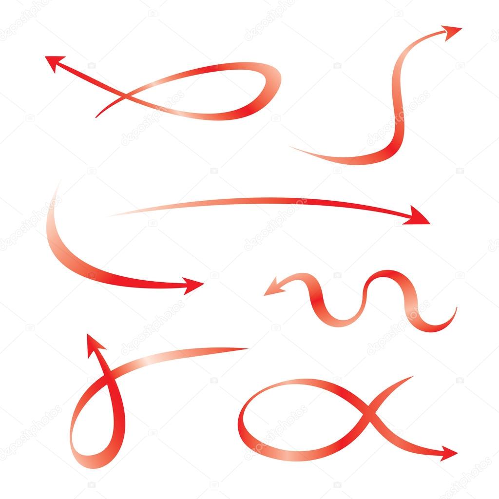 Set of red curved arrows Stock Vector Image by ©chrupka #40238693