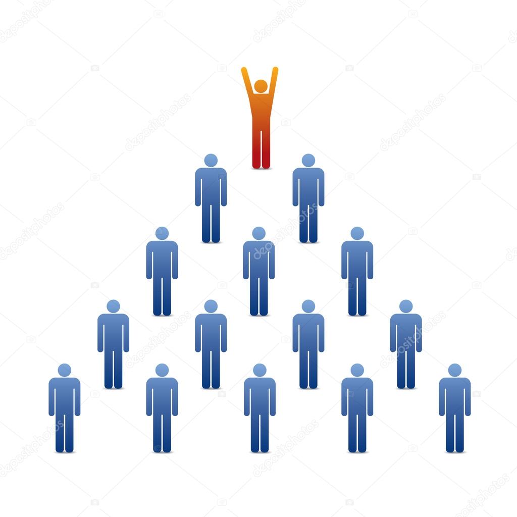 Pyramid of people icons with leader on the top — Stock Vector © chrupka ...
