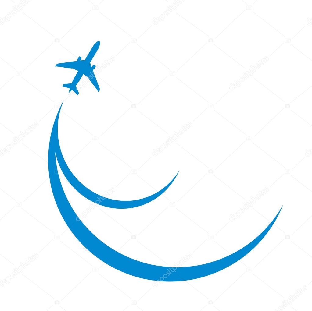 Silueta del avión azul — Vector de stock #41942331 — Depositphotos