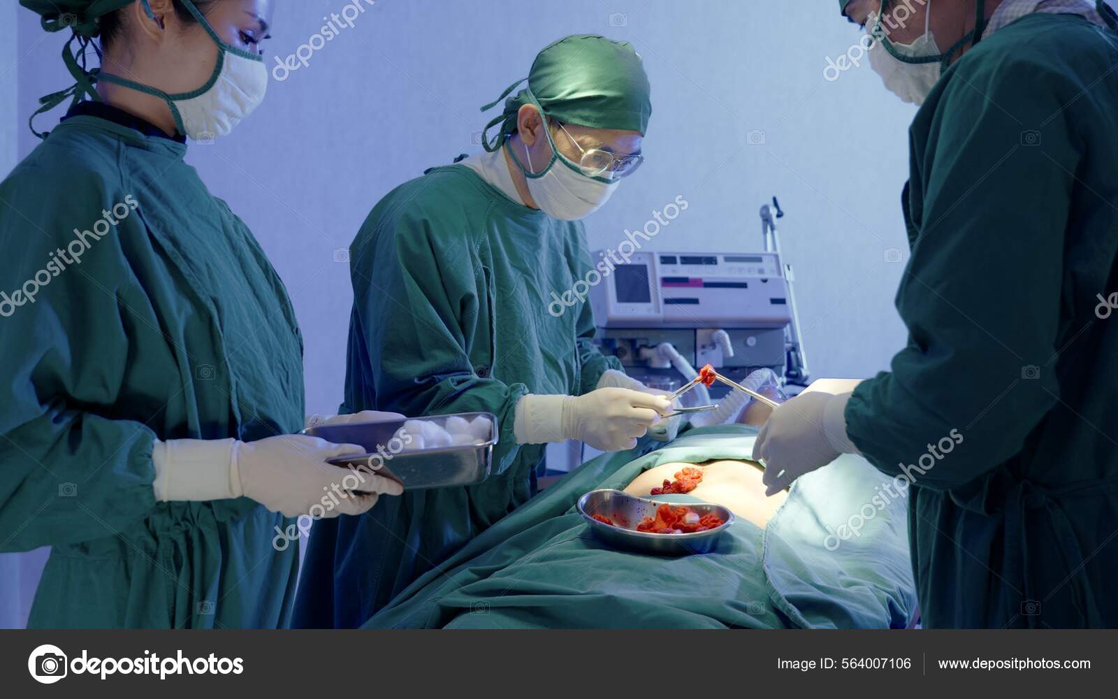 Medical Surgical Doctor Team Performing Surgery Patient Group Surgeon ...
