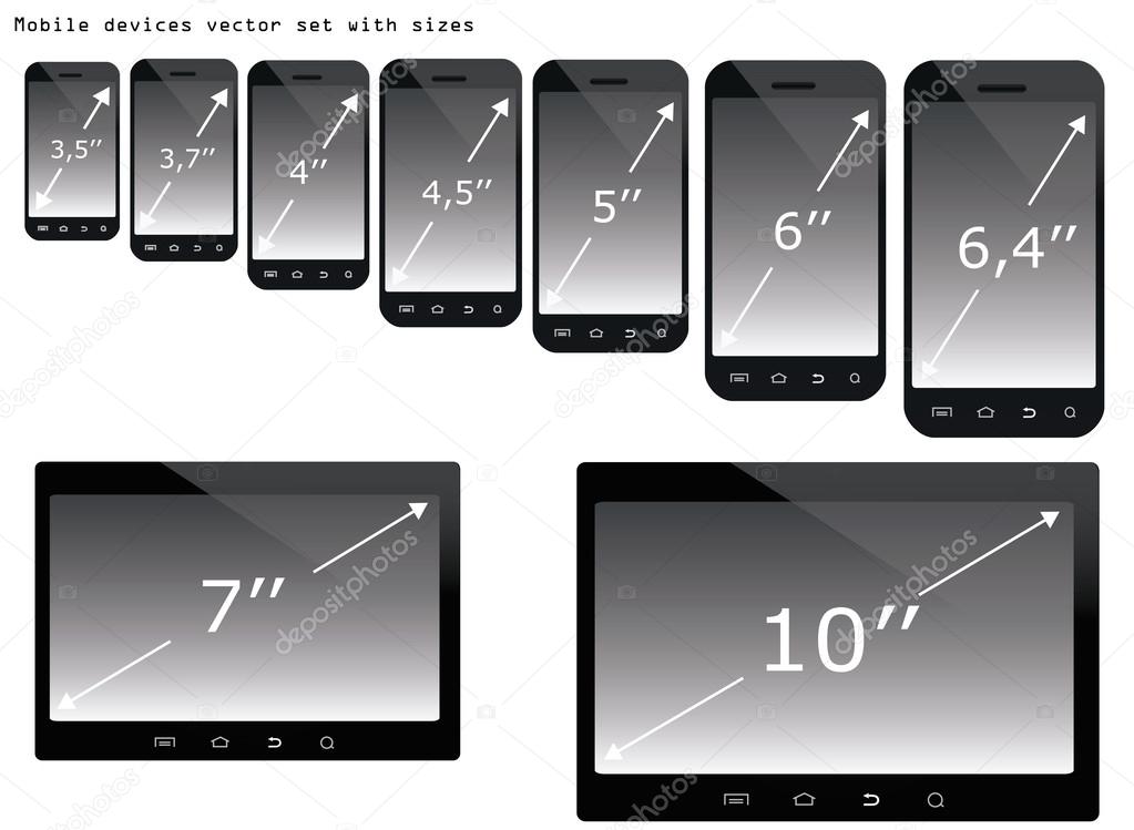 Mobile devices sizes vector illustration set Stock Vector Image by ...