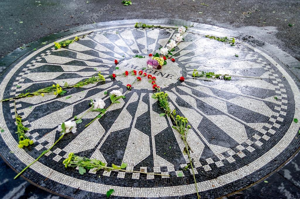 John Lennon Memorial at Central Park, New York Stock Photo by ...