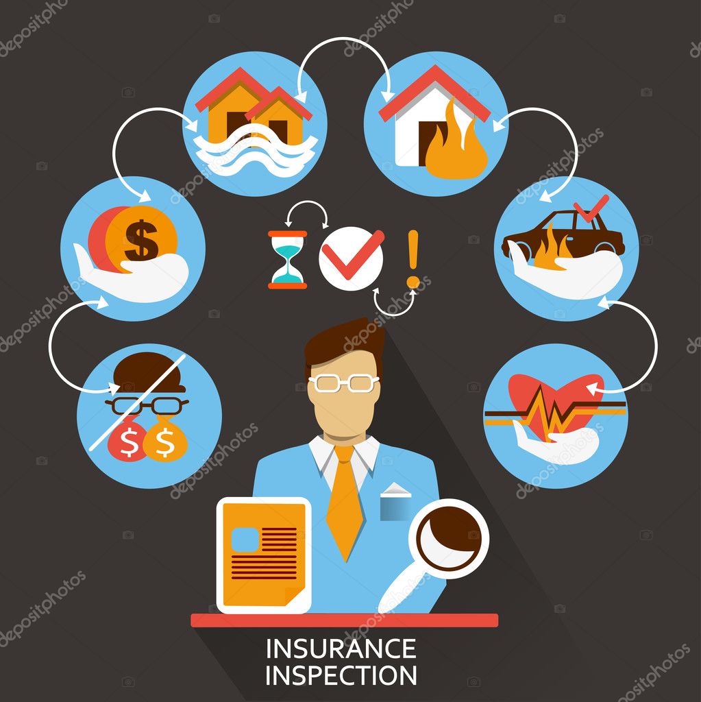 Flat design . Freelance career. Insurance inspection. — Stock Vector ...