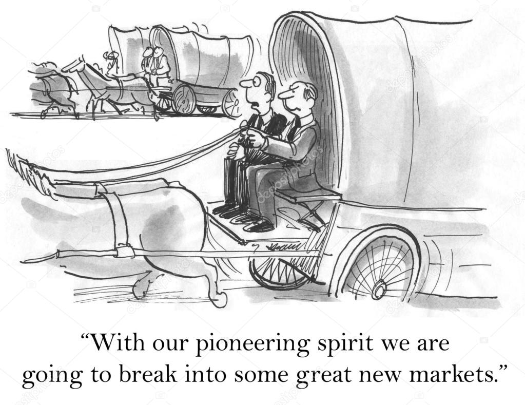 Pioneers will break into great new markets Stock Illustration by ...