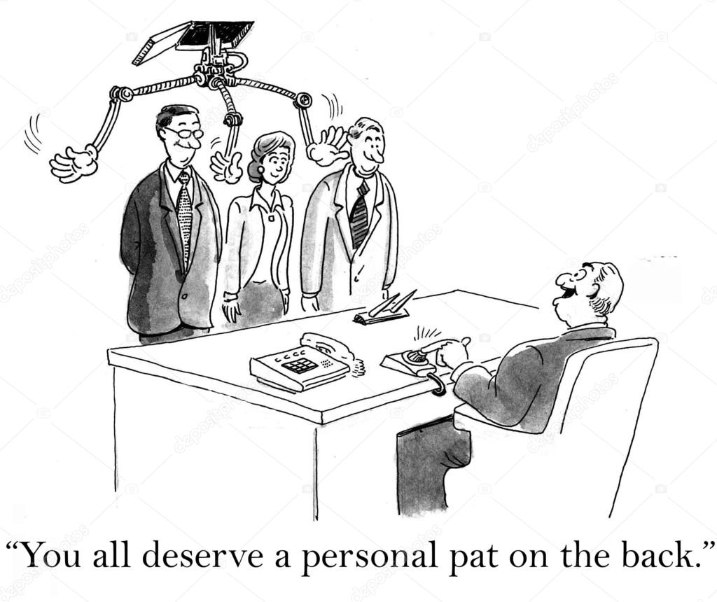 A personal pat on the back from boss Stock Illustration by ©andrewgenn ...