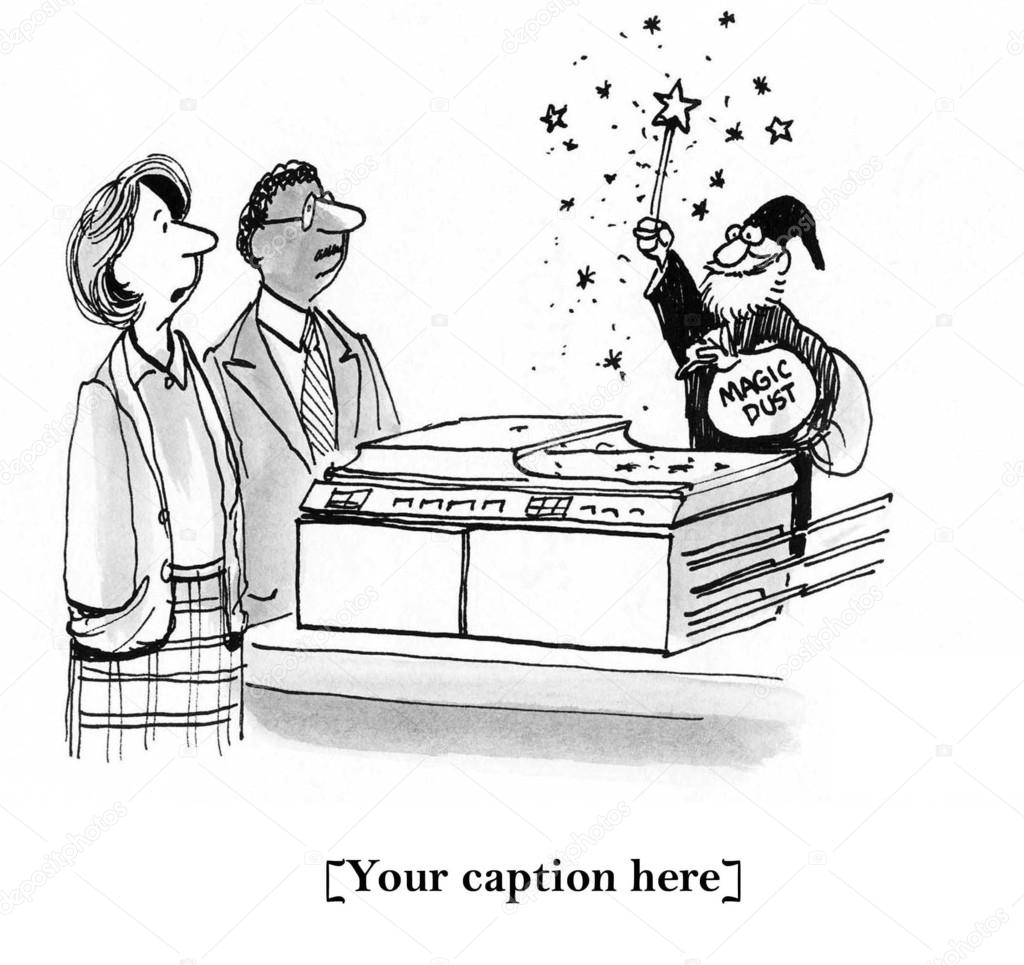 The Copier Works Like Magic from Merlin Stock Illustration by ...