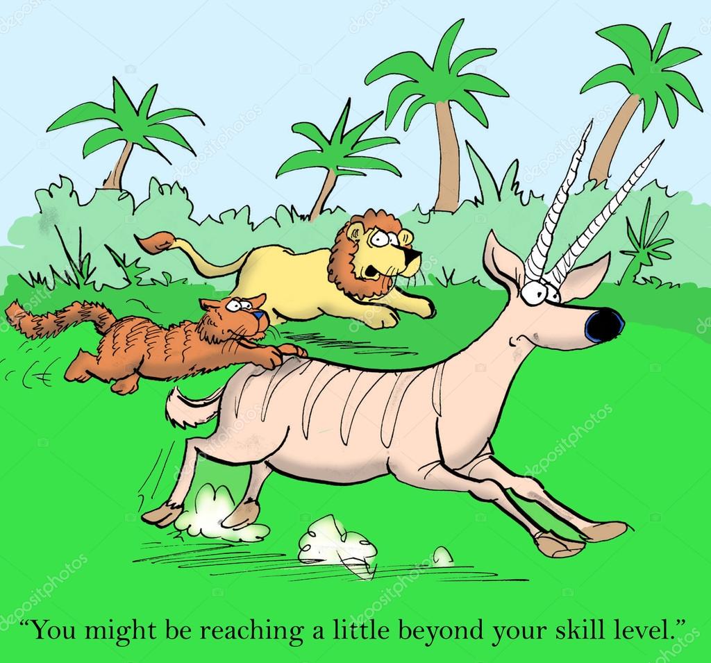 Cartoon Lion Hunting