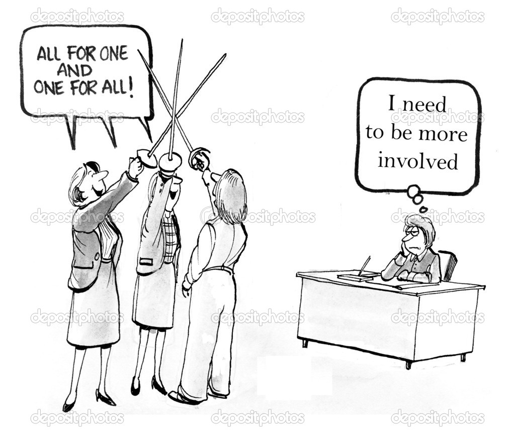 Cartoon illustration. All for one and one for all Stock Illustration by ...