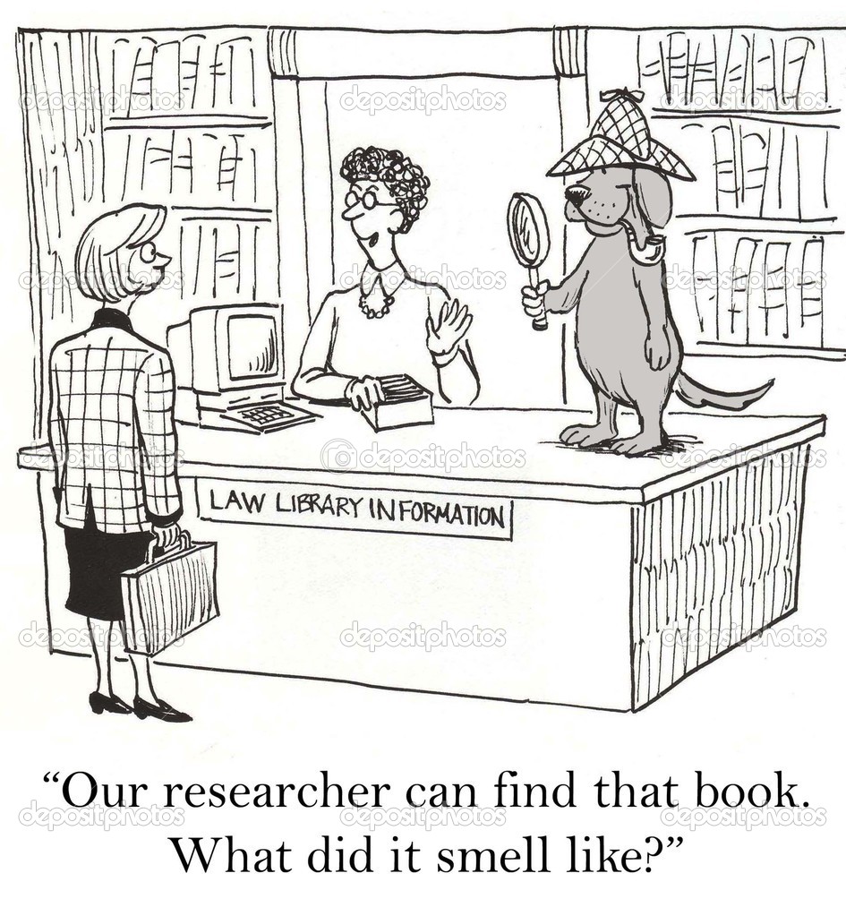 Cartoon illustratie. boek searcher ⬇ Stockfoto, rechtenvrije foto door ...